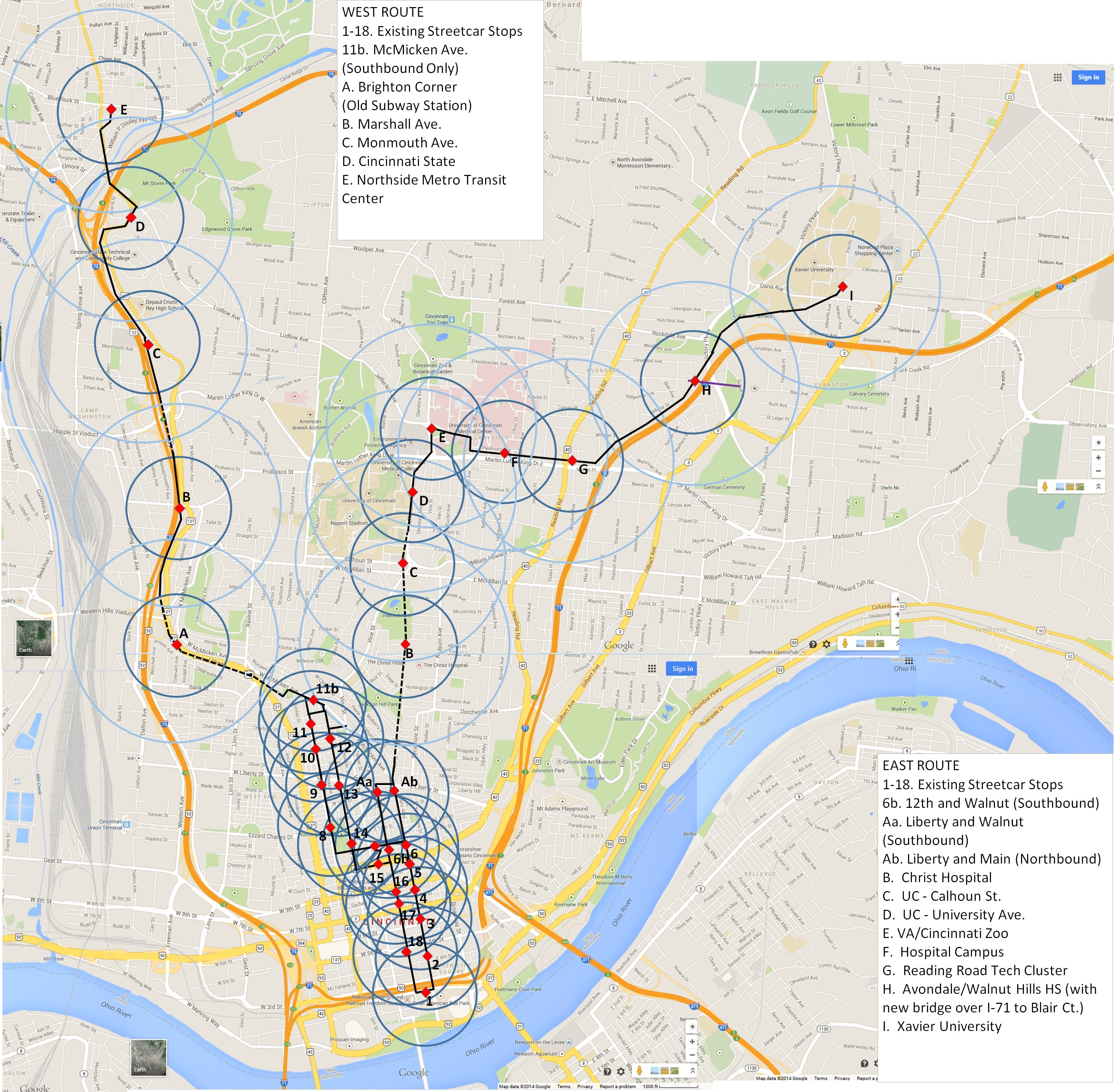Combined Light Rail Map | Ideas for Cincinnati Urbanism